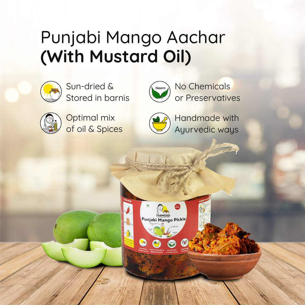 Punjabi Mango Pickle | North Indian Mango Pickle – www.farmdidi.com