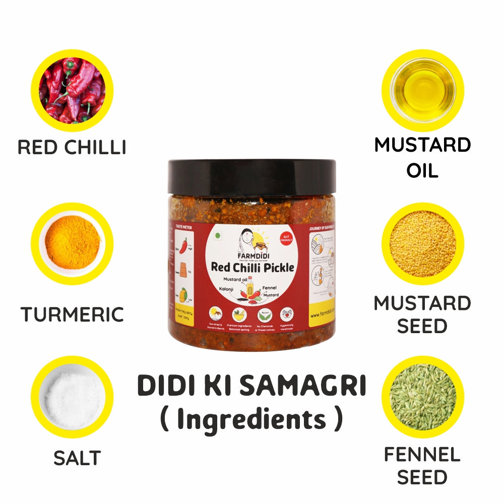 Red Chilli Pickle | Lal Mirch ka Achar – www.farmdidi.com