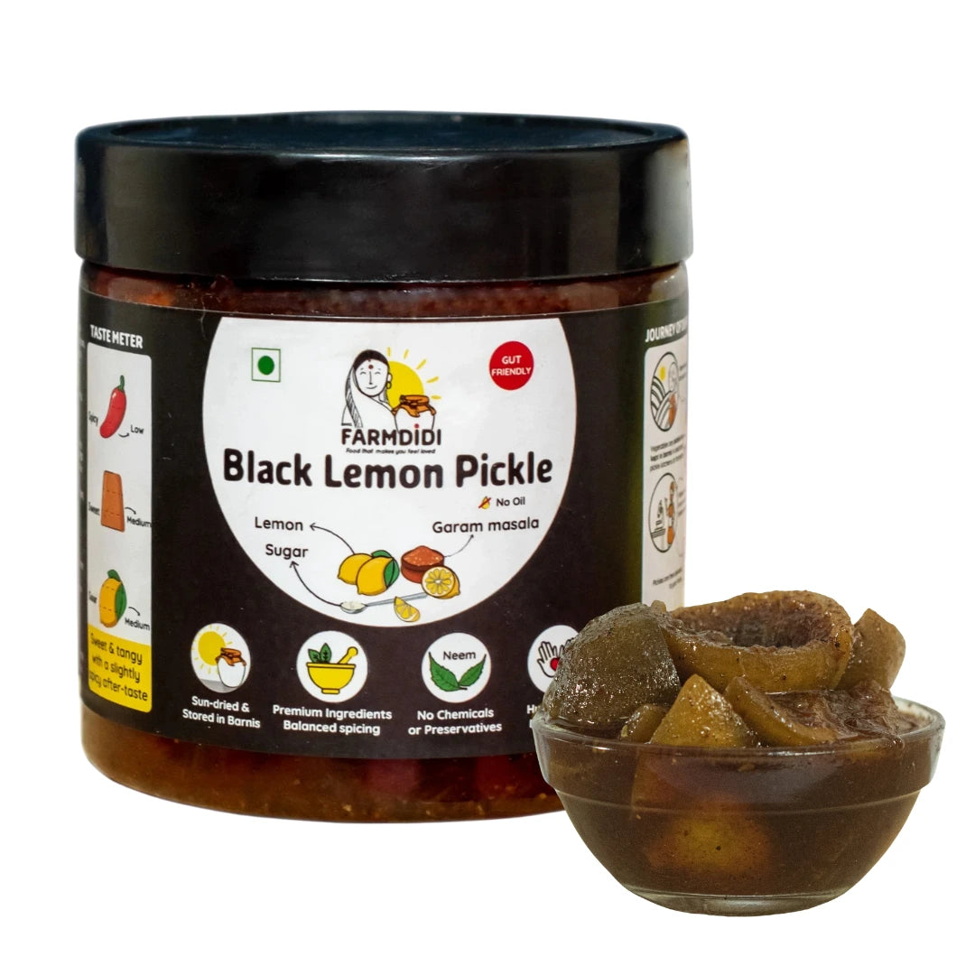 Black Lemon Pickle | Kala Nimbu Achar – www.farmdidi.com