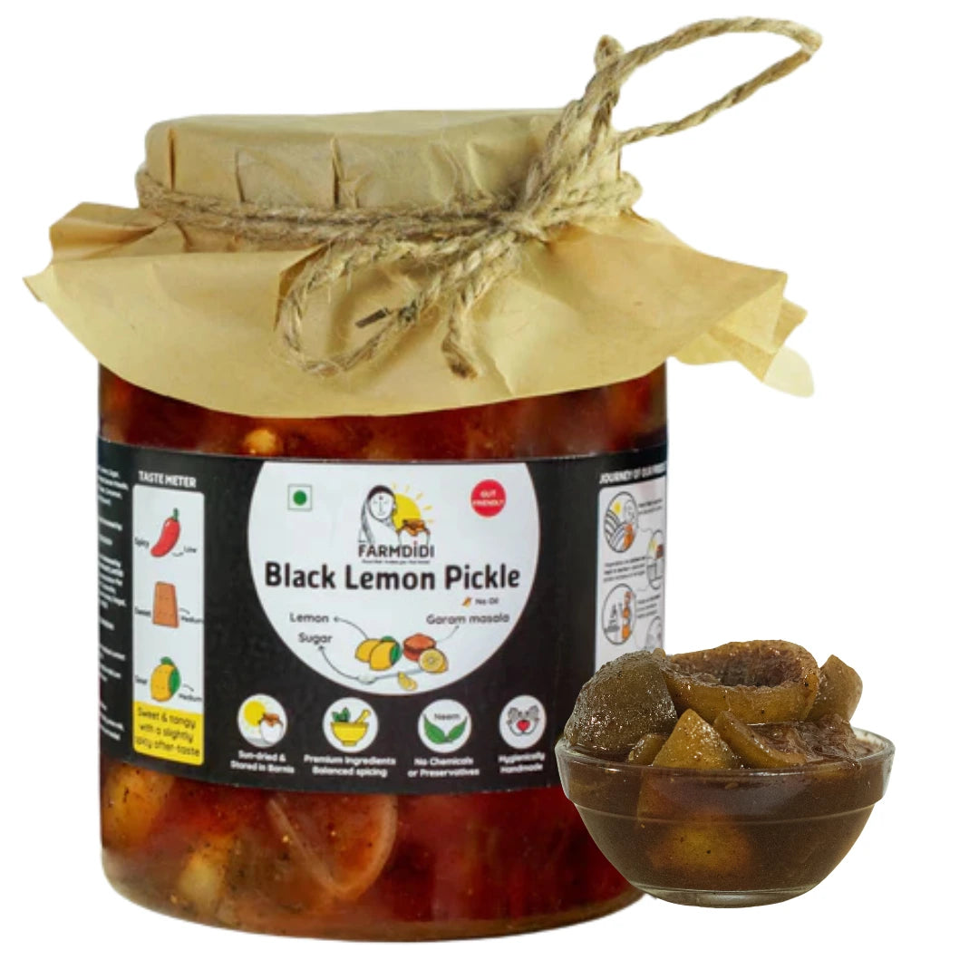Black Lemon Pickle | Kala Nimbu Achar – www.farmdidi.com