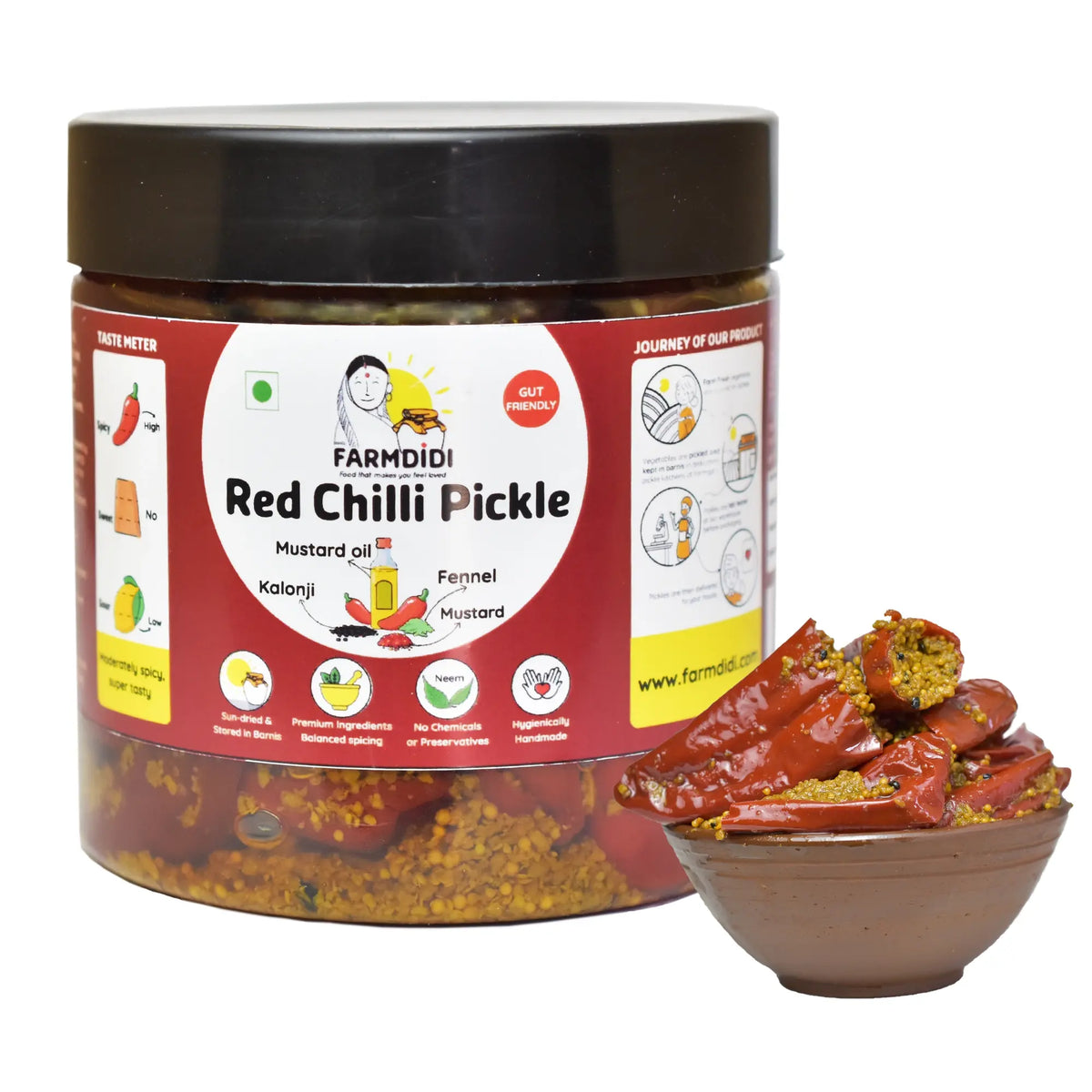 Red Chilli Pickle | Lal Mirch ka Achar – www.farmdidi.com